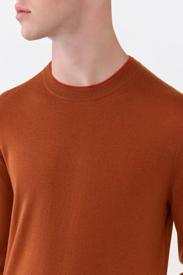 Gabriela Hearst Wells Reversible Cashmere Silk Knit Sweater - Rust/antilope Orange