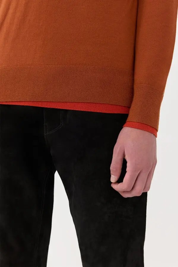 Gabriela Hearst Wells Reversible Cashmere Silk Knit Sweater - Rust/antilope Orange