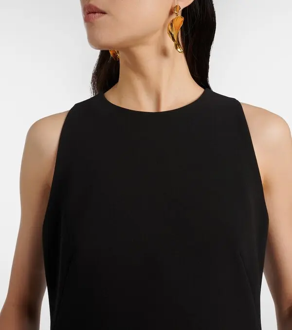 Max Mara Semito Feather-trimmed Midi Dress - Black