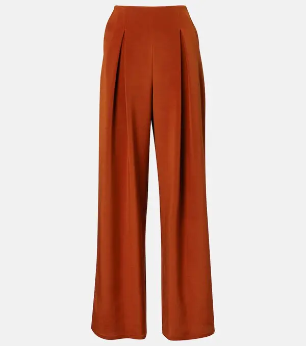 Max Mara Palude Silk-blend Crêpe Wide-leg Pants - Orange
