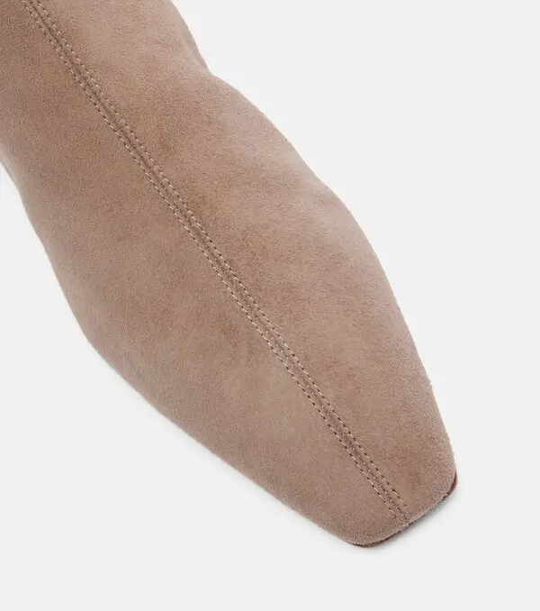 AQUAZZURA Saint Honoré Suede Ankle Boots - Beige