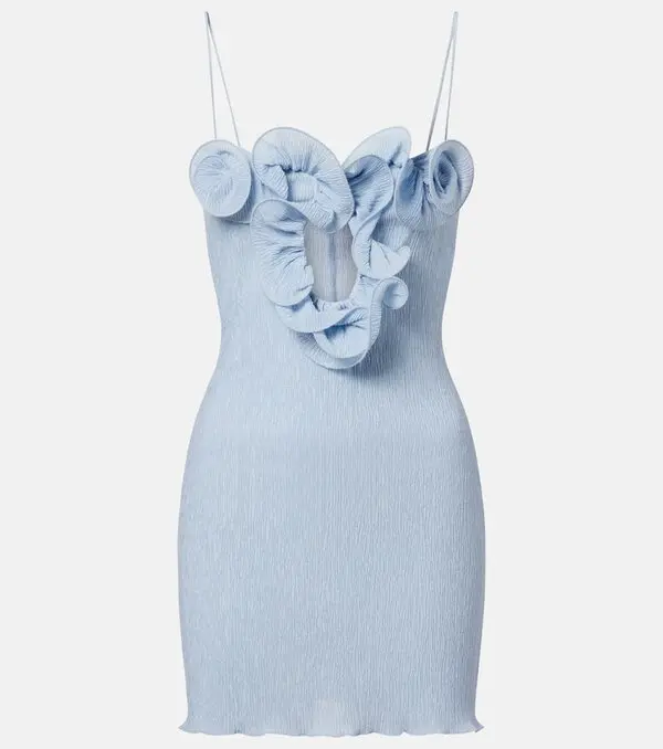 Magda Butrym Ruffled Crêpe Minidress - Blue