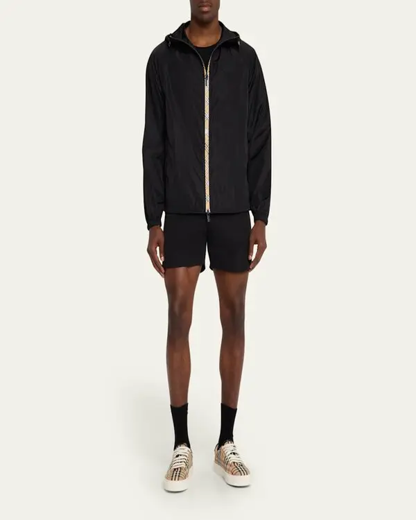 Burberry Check-tape Nylon Relaxed-fit Hooded Jacket