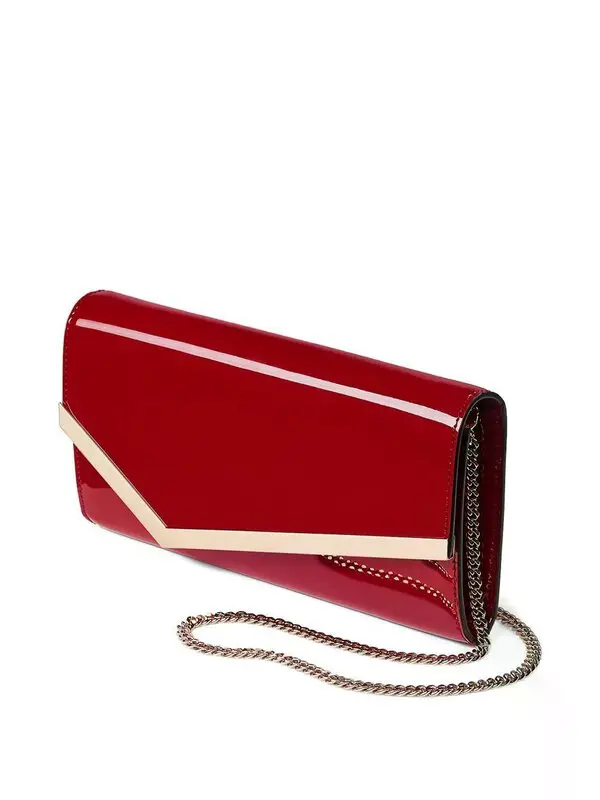 JIMMY CHOO Emmie Logo-debossed Clutch - Red