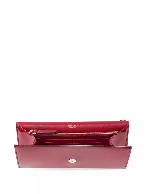 JIMMY CHOO Emmie Logo-debossed Clutch - Red