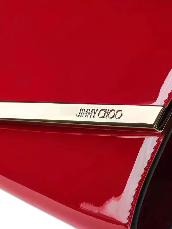 JIMMY CHOO Emmie Logo-debossed Clutch - Red