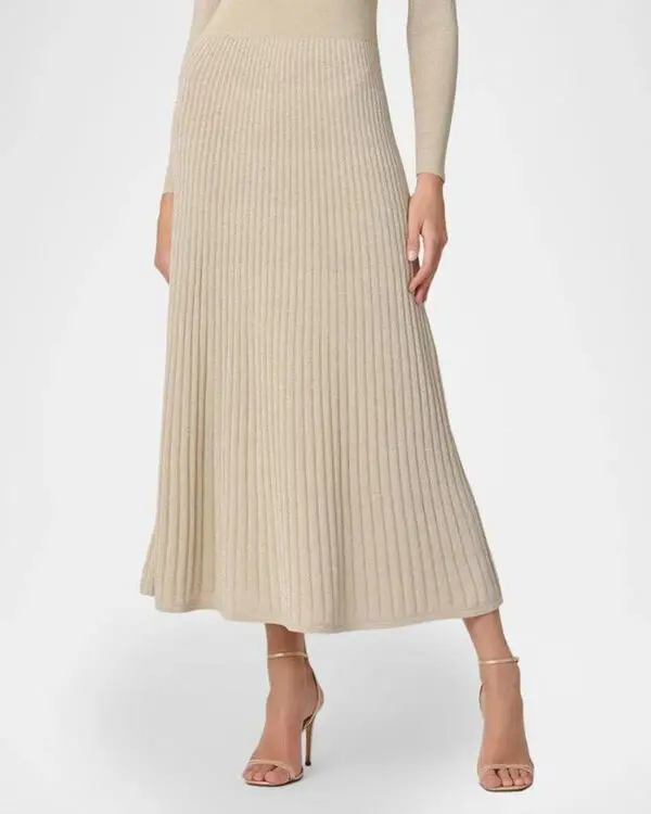 Shoshanna Autumn Knit Midi Dress - Champagne