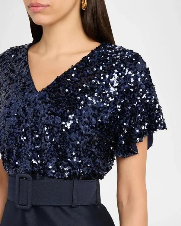 SACHIN BABI Merlene Sequin And Stretch Mikado Column Gown
