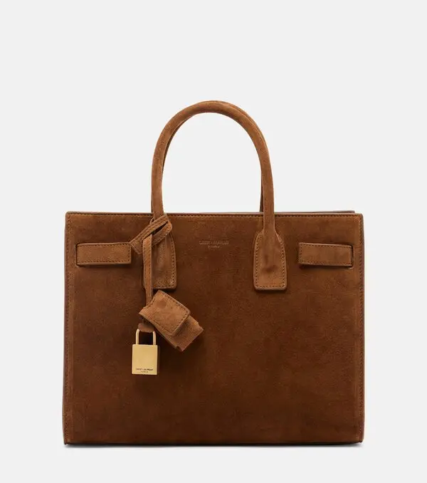 Saint Laurent Sac De Jour Mini Suede Top-handle Bag - Brown