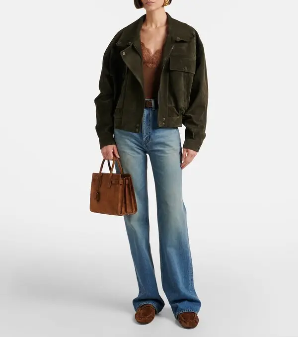 Saint Laurent Sac De Jour Mini Suede Top-handle Bag - Brown