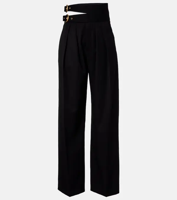 Chloé Virgin Wool Wide-leg Trousers - Black
