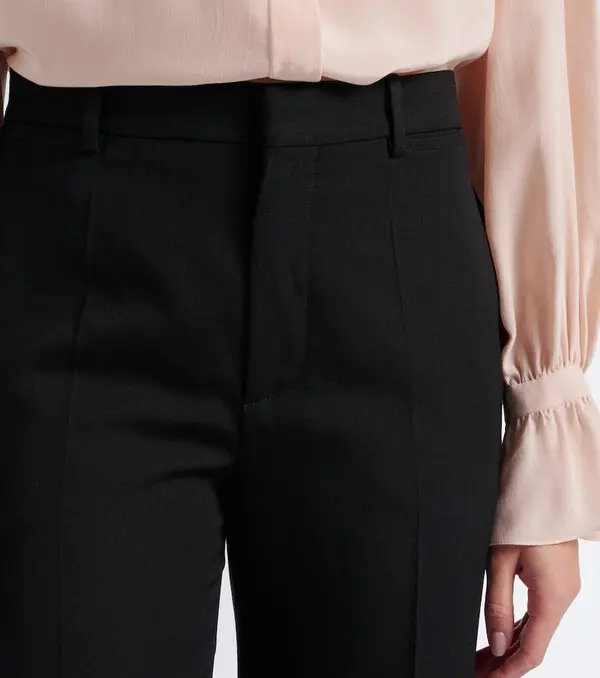 Chloé Virgin Wool Wide-leg Pants - Black