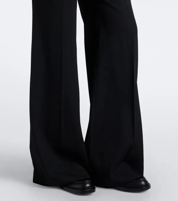 Chloé Virgin Wool Wide-leg Pants - Black