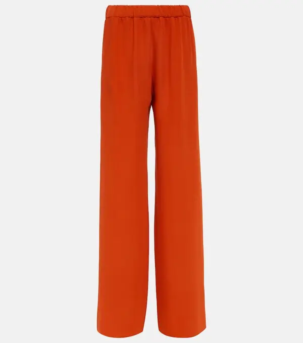 Valentino Garavani Cady Couture Wide-leg Silk Pants - Orange