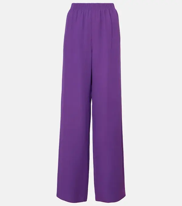 Valentino Garavani Cady Couture Wide-leg Pants - Purple