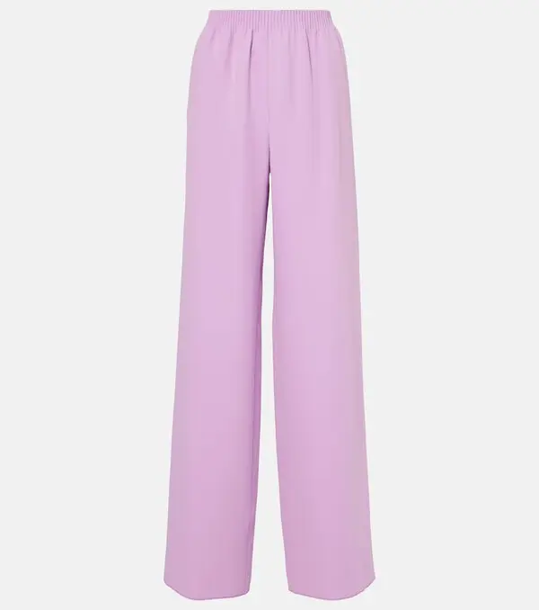 Valentino Garavani Cady Couture Wide-leg Silk Pants - Purple