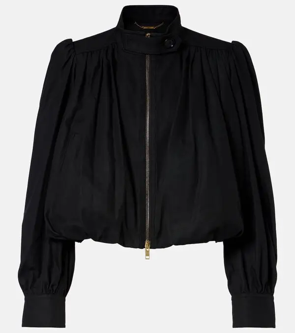 Chloé Gathered Cotton Canvas Jacket