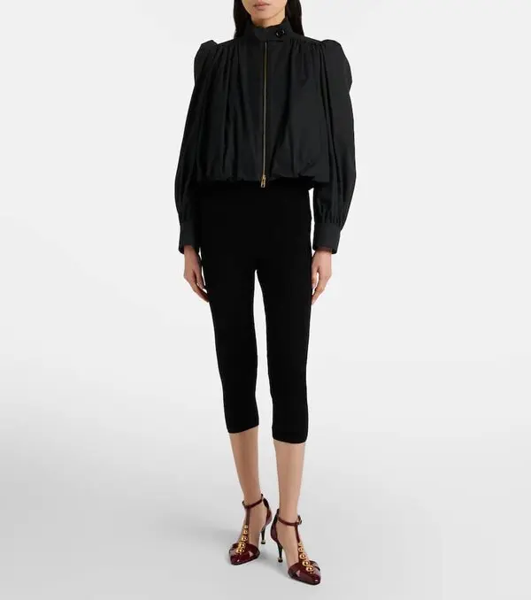 Chloé Gathered Cotton Canvas Jacket