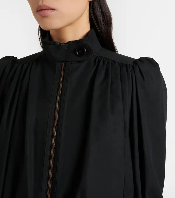 Chloé Gathered Cotton Canvas Jacket