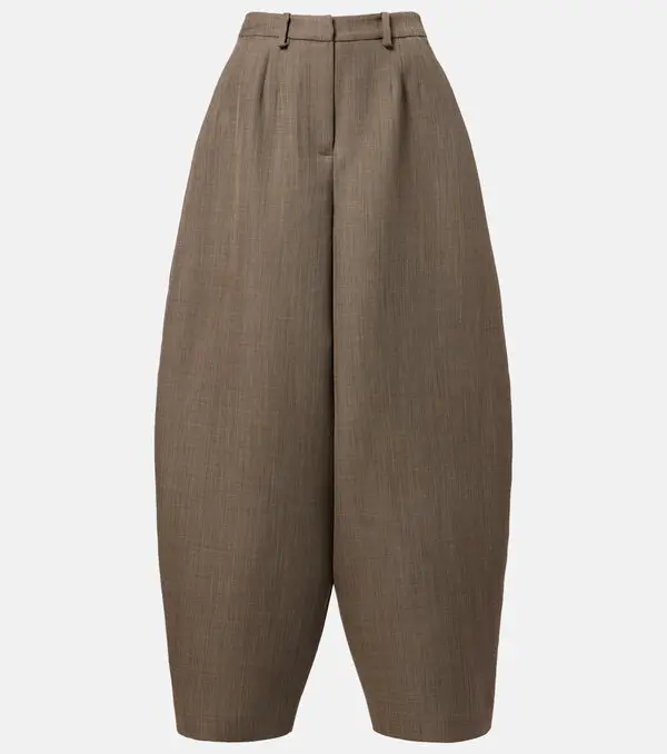 Magda Butrym Wool Barrel-leg Pants - Beige
