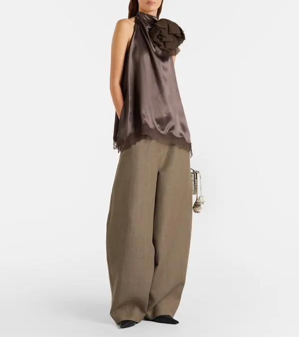 Magda Butrym Wool Barrel-leg Pants - Beige