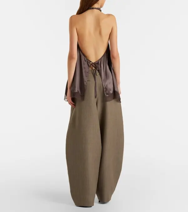 Magda Butrym Wool Barrel-leg Pants - Beige