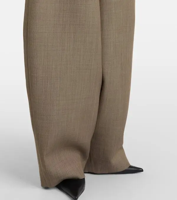 Magda Butrym Wool Barrel-leg Pants - Beige
