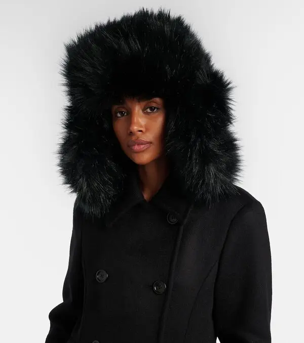 Ruslan Baginskiy Cotton-trimmed Aviator Hat - Black