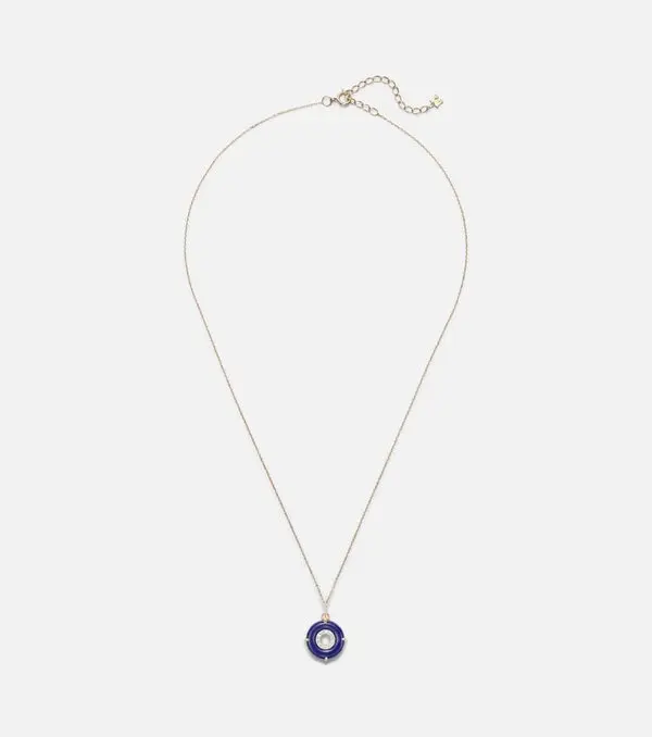 Mateo 14kt Yellow Gold Pendant Necklace With Lapis Lazuli And Diamonds - Blue