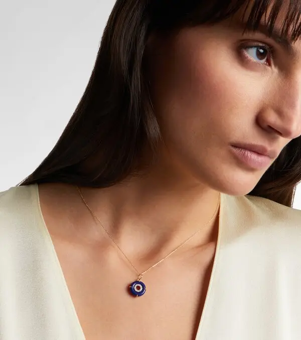 Mateo 14kt Yellow Gold Pendant Necklace With Lapis Lazuli And Diamonds