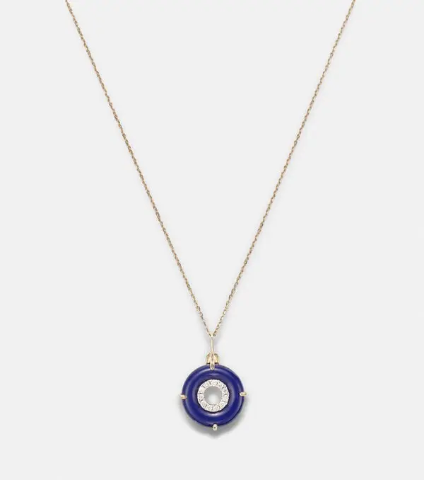 Mateo 14kt Yellow Gold Pendant Necklace With Lapis Lazuli And Diamonds