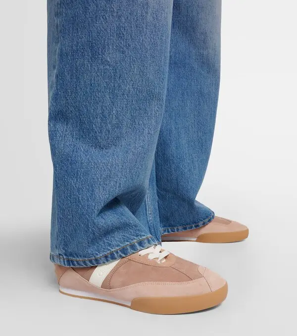 Chloé Kick Suede And Leather Sneakers - Pink