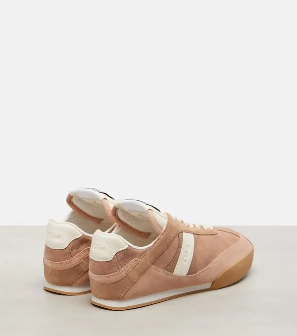 Chloé Kick Suede And Leather Sneakers - Pink