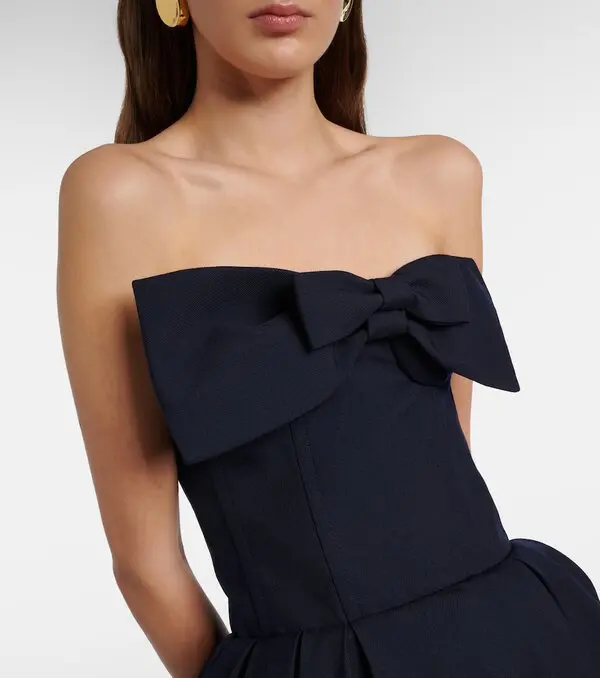 SHUSHU/TONG Bow-detail Wool And Silk Midi Dress