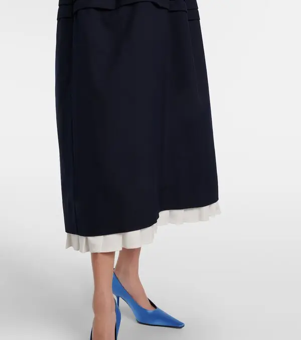SHUSHU/TONG Bow-detail Wool And Silk Midi Dress