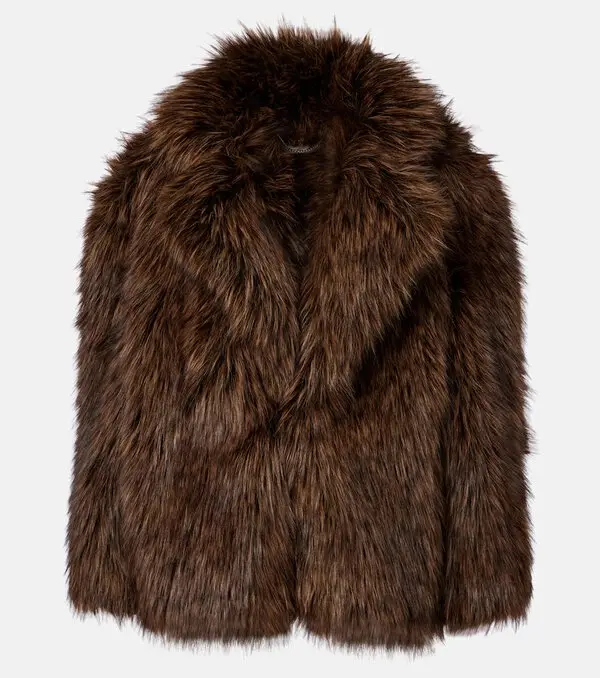 Magda Butrym Cropped Fur Jacket - Brown