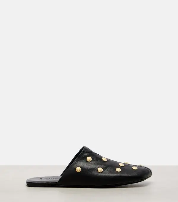Chloé Rita Studded Leather Mules - Black