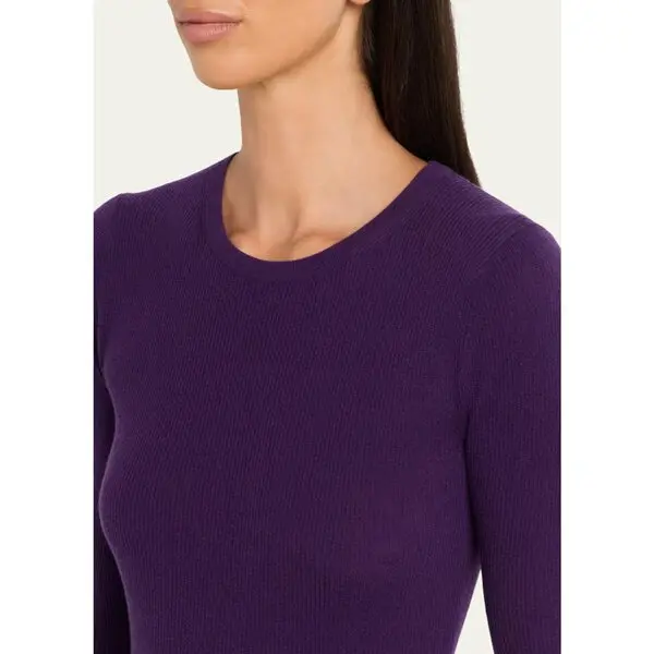 Michael Kors Hutton Ribbed Cashmere Pullover - Amethyst