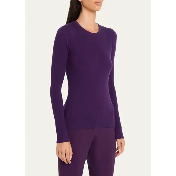 Michael Kors Hutton Ribbed Cashmere Pullover - Amethyst