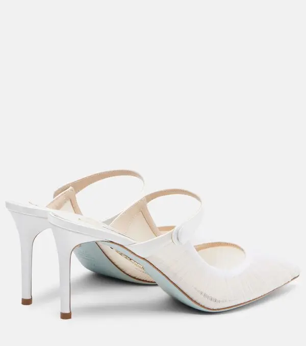 AQUAZZURA Voile 75 Satin-trimmed Tulle Mules - White