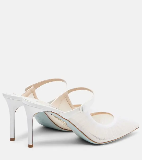 AQUAZZURA Voile 75 Satin-trimmed Tulle Mules - White