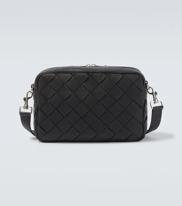 Bottega Veneta Intrecciato Leather Camera Bag - Black