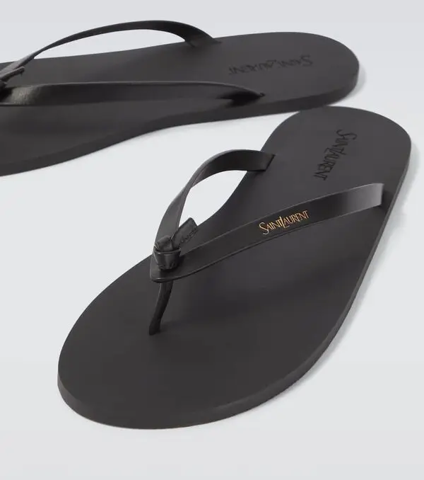 Saint Laurent Leather Thong Sandals