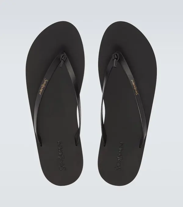 Saint Laurent Leather Thong Sandals