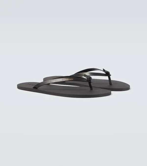 Saint Laurent Leather Thong Sandals