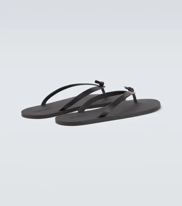 Saint Laurent Leather Thong Sandals