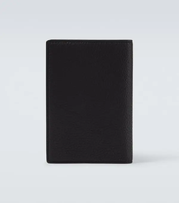 Saint Laurent Cassandre Leather Card Holder - Black