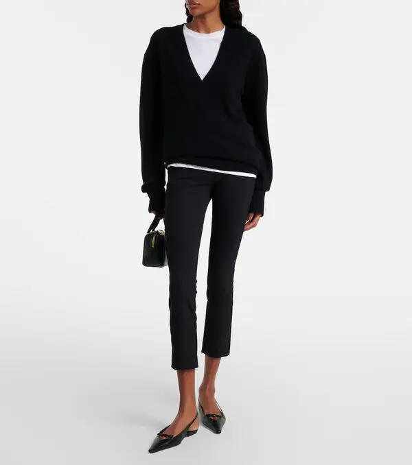 Veronica Beard Scuba Cropped Slim Pants - Black