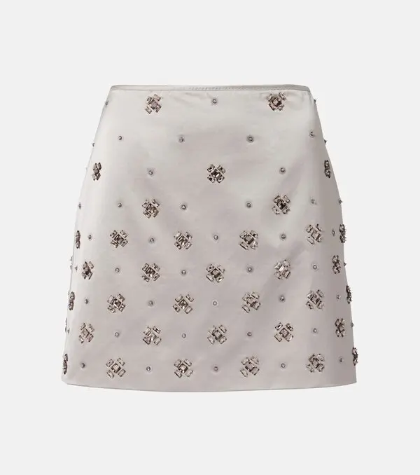 Veronica Beard Olenna Embellished Miniskirt - Grey