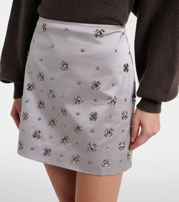Veronica Beard Olenna Embellished Miniskirt - Grey